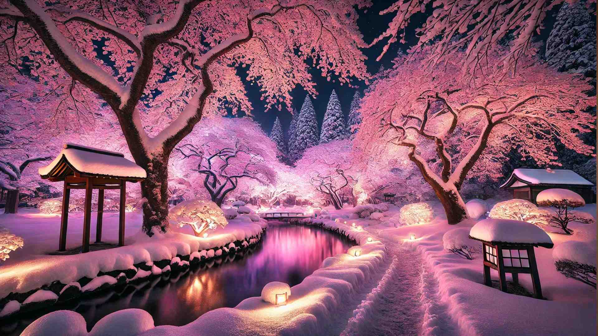 Winter Cherry Blossom Light Up - Festival Of Lights